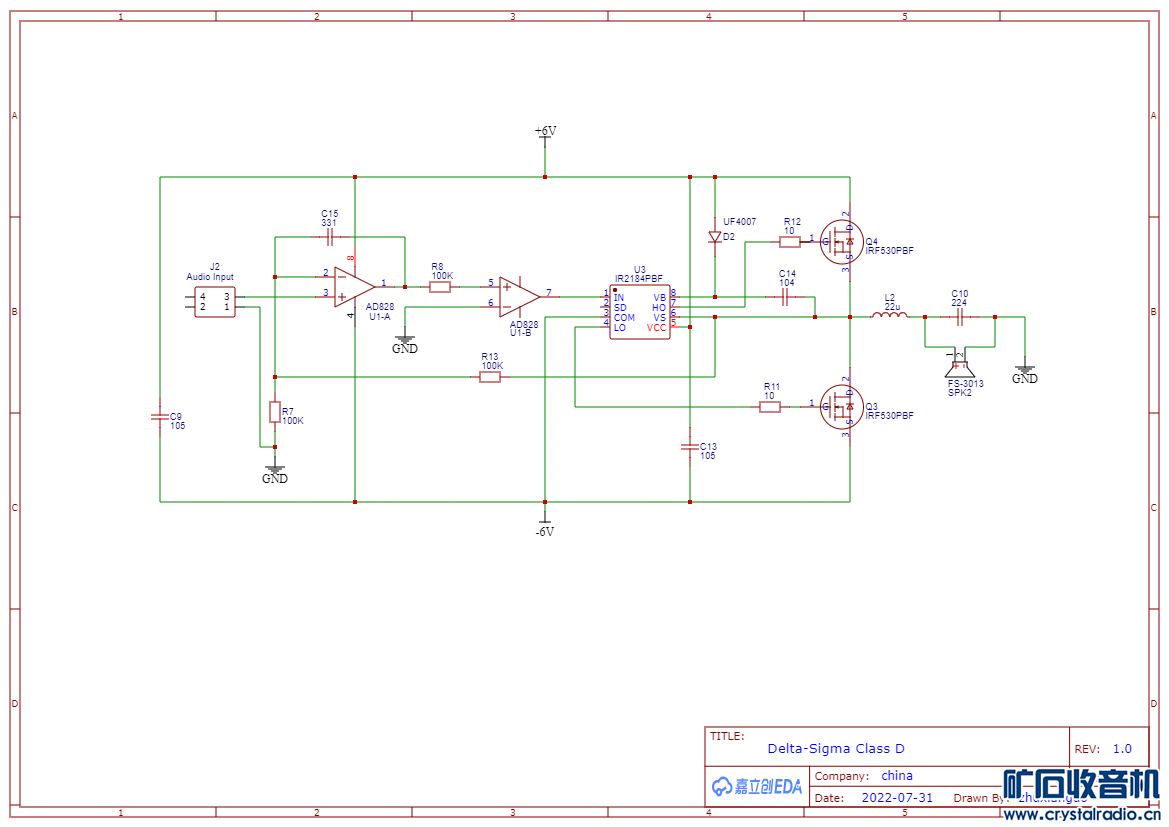 D类功放DIY-(2)基于Delta-Sigma原理的D类功放 - 〓发烧音响专区〓 - 矿石收音机论坛 - Powered by Discuz!